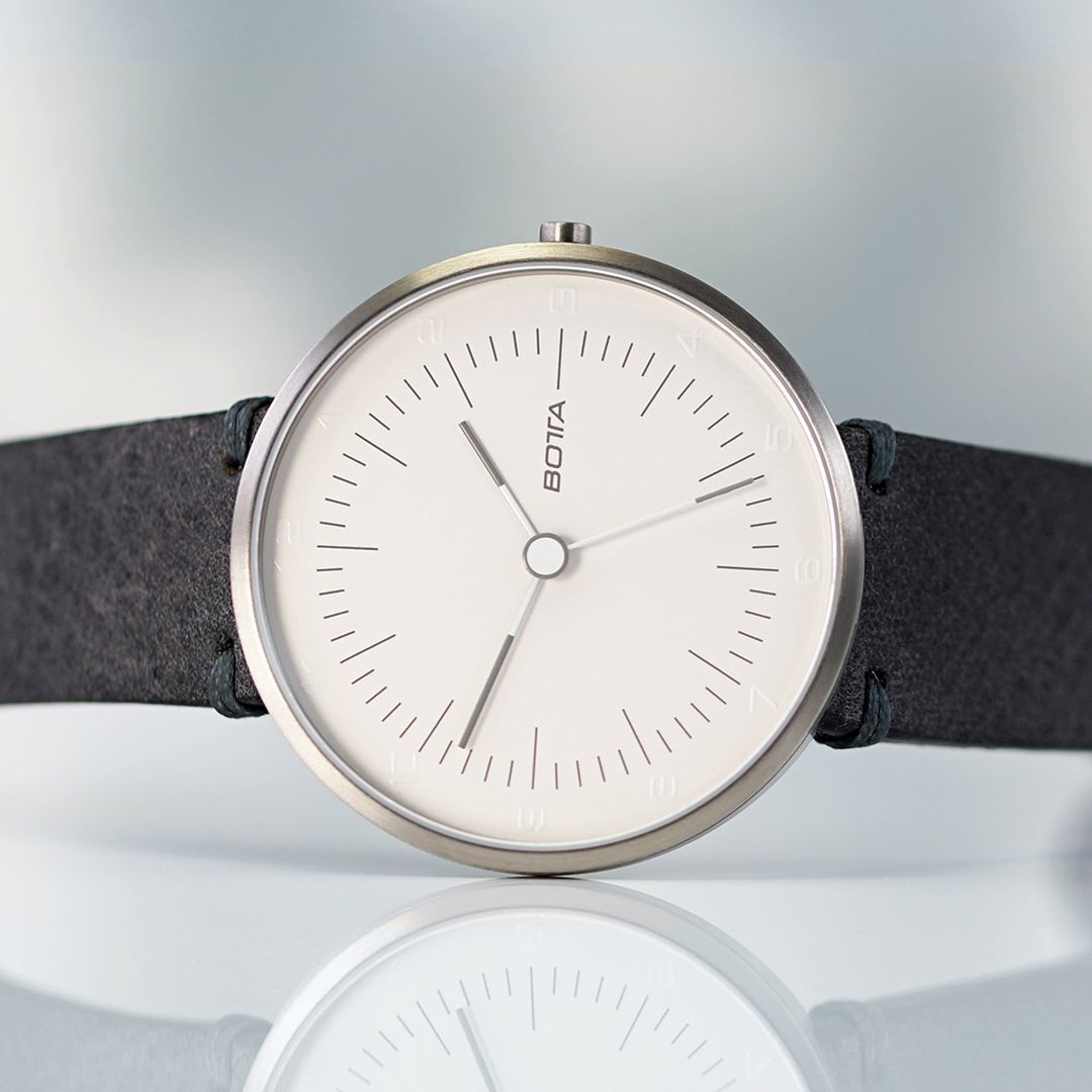 Botta-Design TRES Titanium pearl white - Premium German men’s watch ...