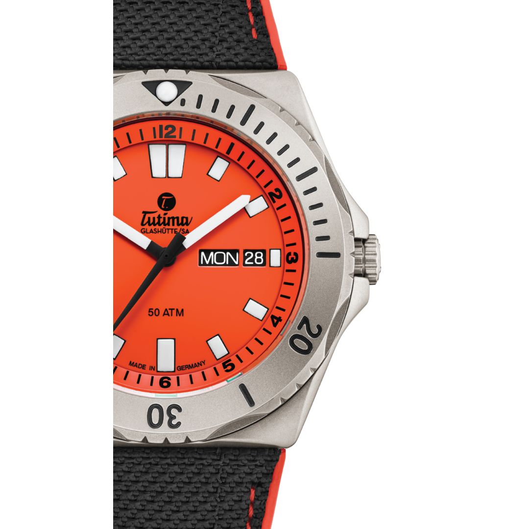 Tutima M2 Seven Seas Orange - German made men's diving watch