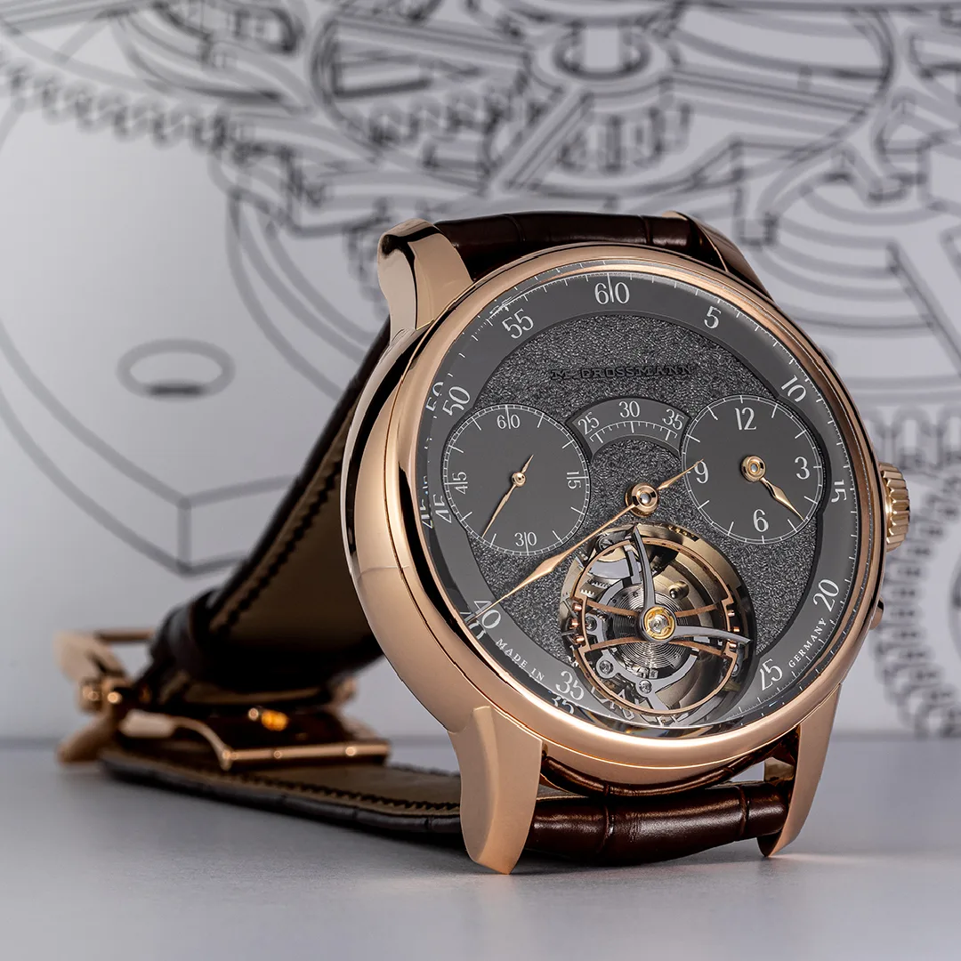 Moritz Grossmann TOURBILLON Tremblage Rose Gold - Premium German men’s ...